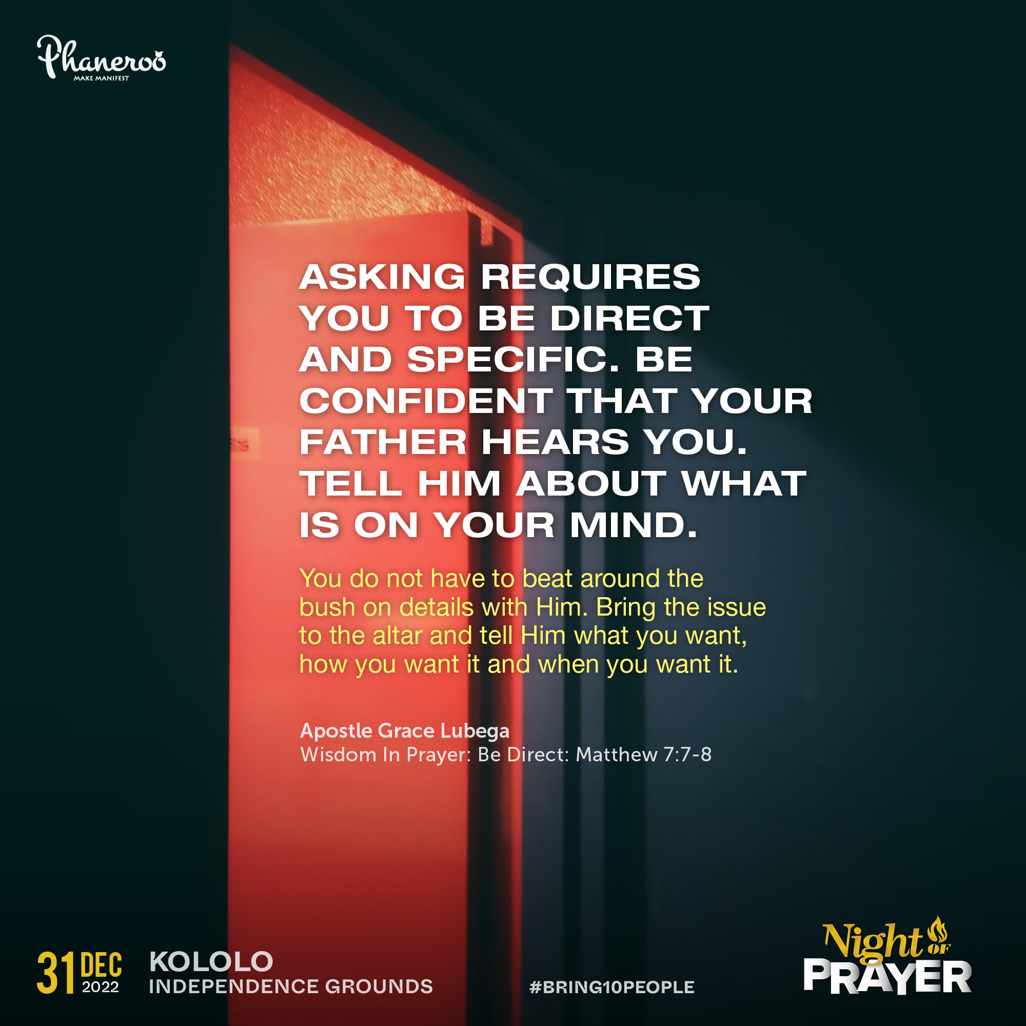 Wisdom In Prayer: Be Direct – Phaneroo